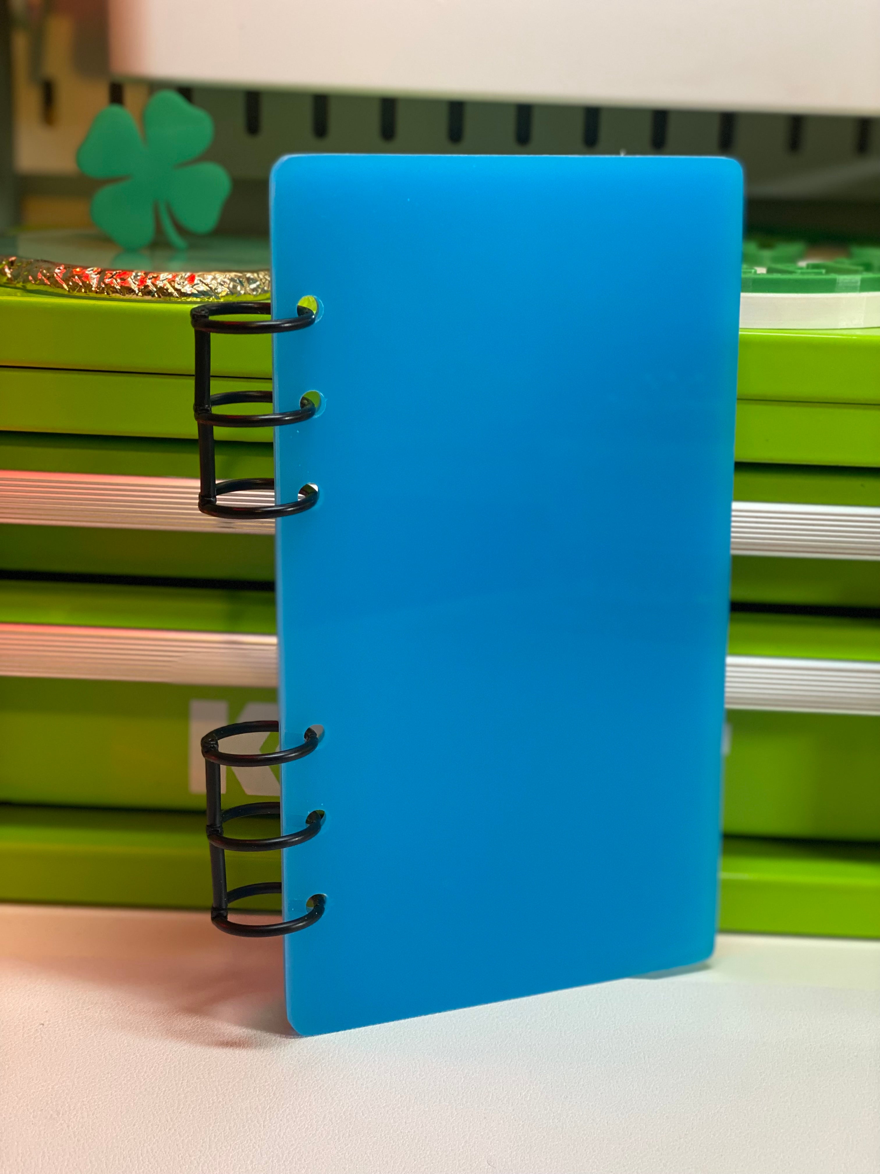 PREORDER::::Neon Ocean Blue Acrylic Binder – Izzy Budgets